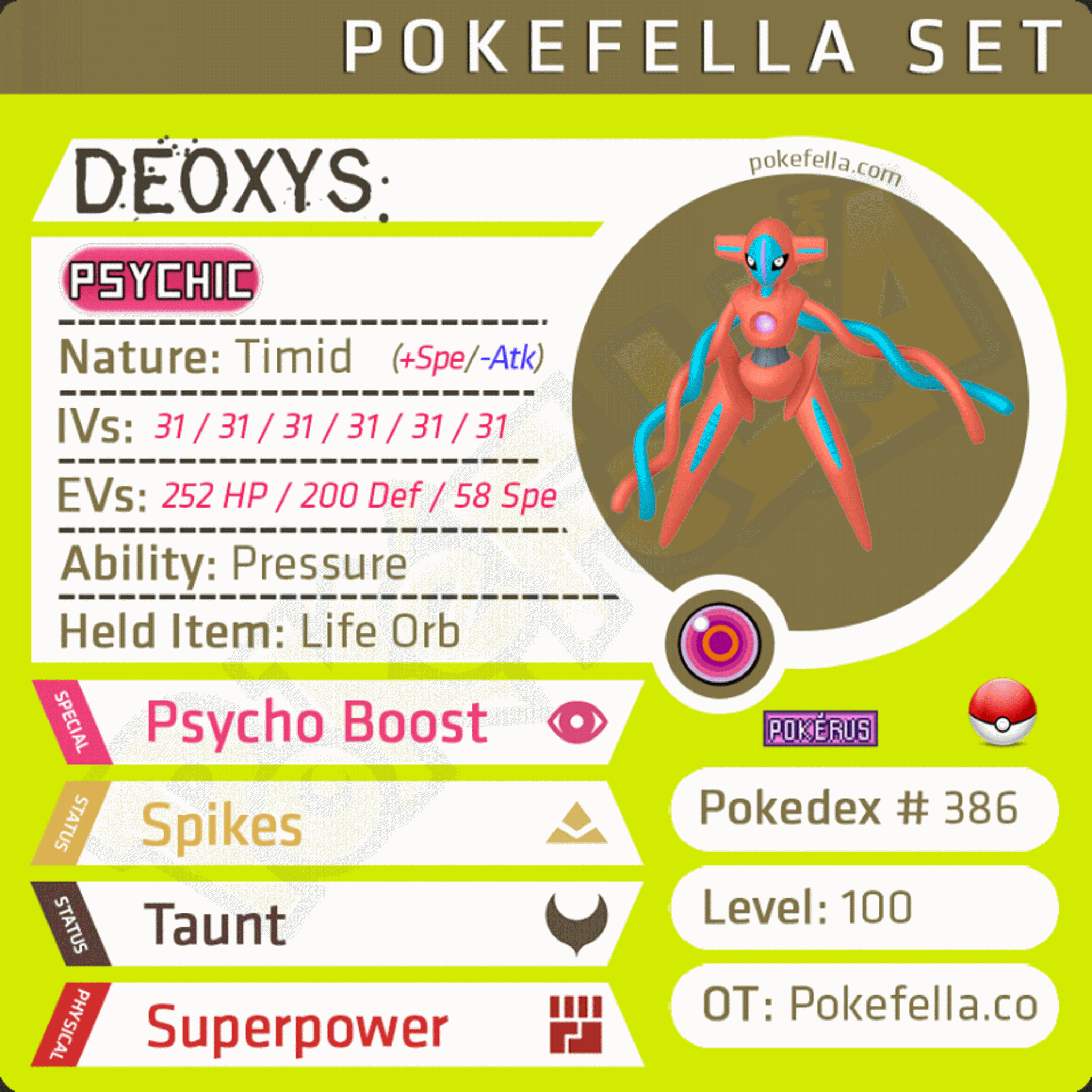 Deoxys Formes: Normal, Attack, Defense, Speed • Competitive • 6IVs • L ...