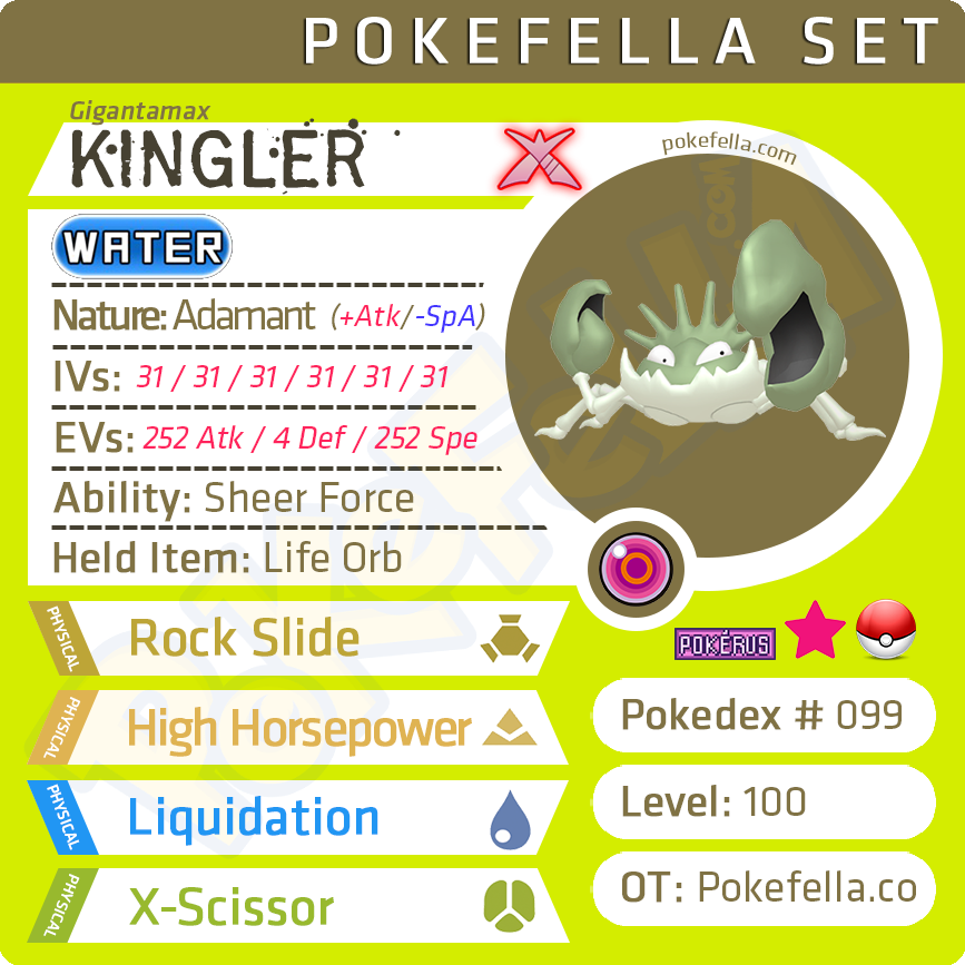 Pokemon Mega Kingler Pokemon Go Gigantamax Kingler's Attack Power
